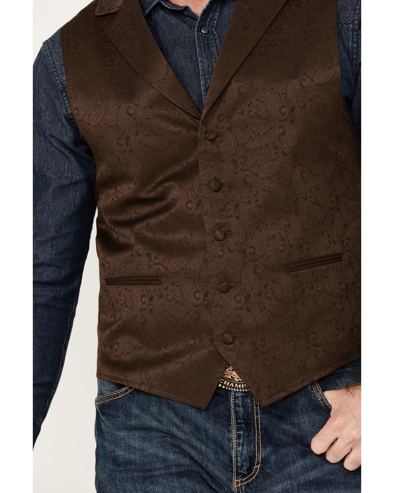 Cody James Men's Nashville Paisley Print Dress Vest, Brown
