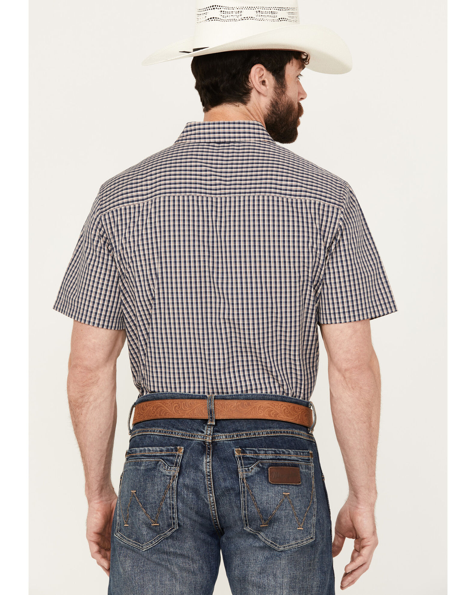 Gibson Mens Tempe Small Plaid Print Short Sleeve Button Down Western