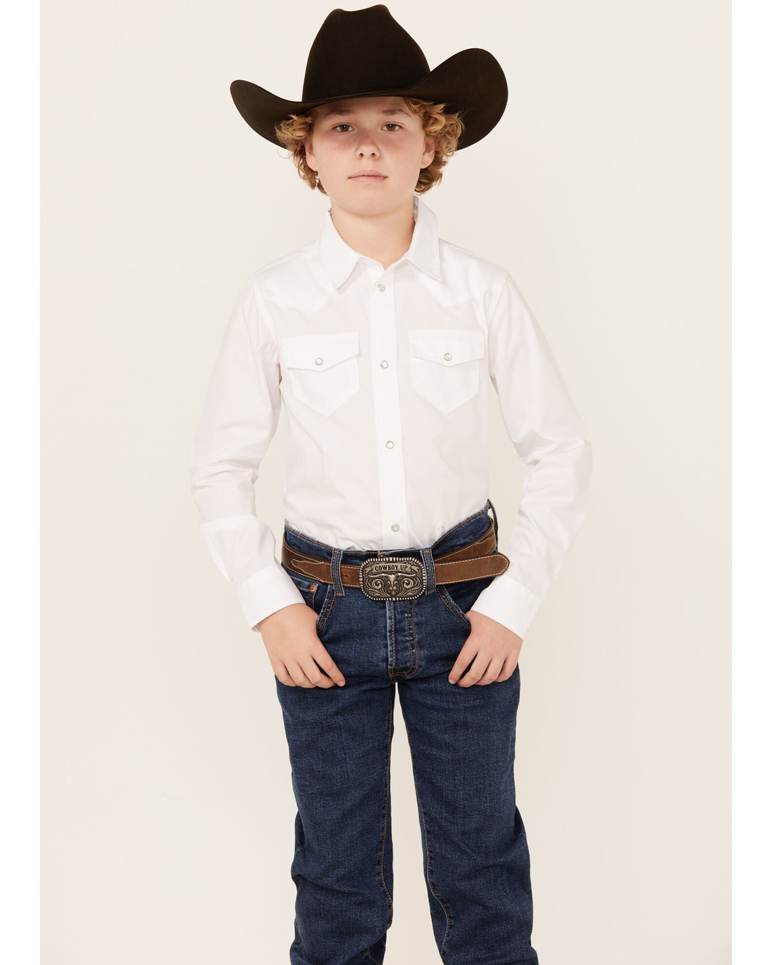 Product Name: Gibson Trading Co Boys' Solid Long Sleeve Pearl Snap ...