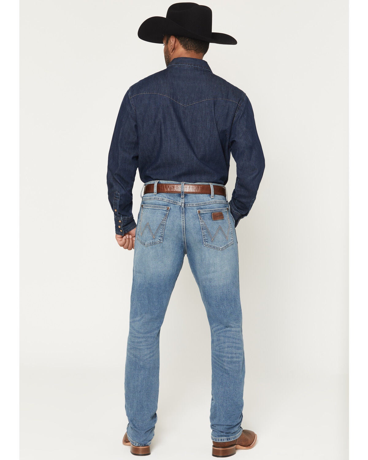 Wrangler Retro Men's 88MWZ Medium Wash Gralin Slim Straight Stretch Denim Jeans, Medium Wash