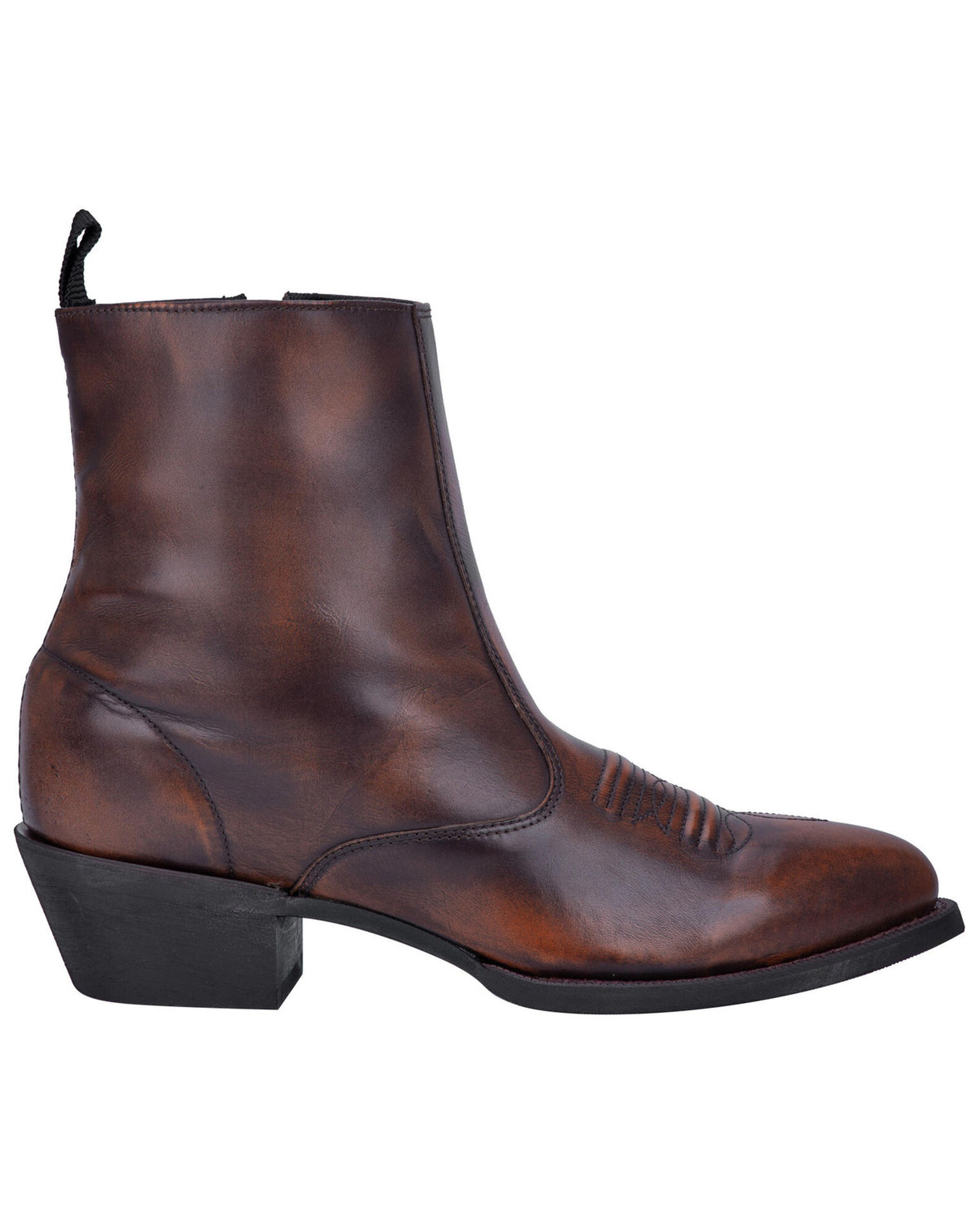 Laredo Mens Side Zipper Western Boots Round Toe Tan