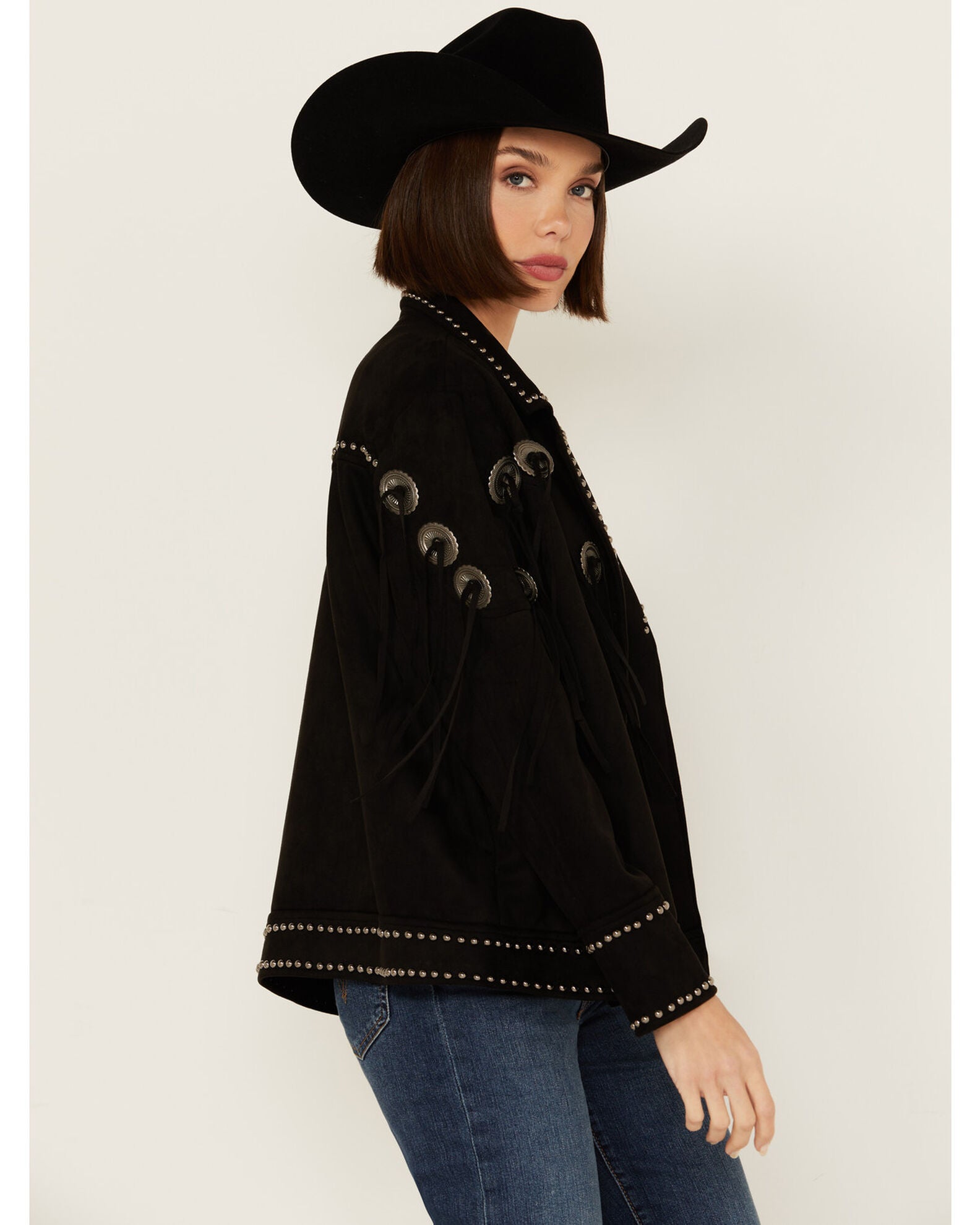 Product Name: Vocal Women's Concho Studded Fringe Jacket