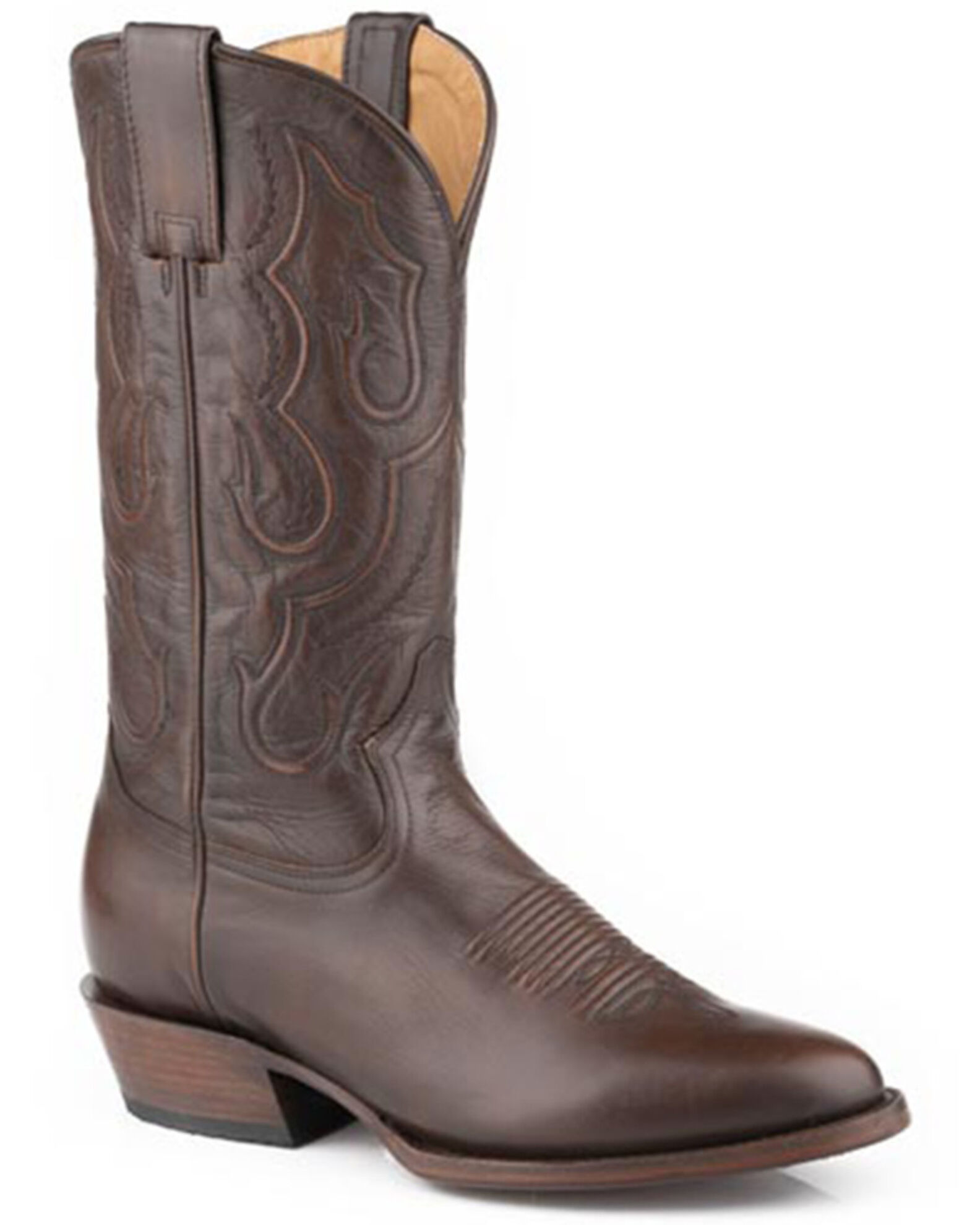 Stetson Mens Carlisle Western Boots Round Toe Brown