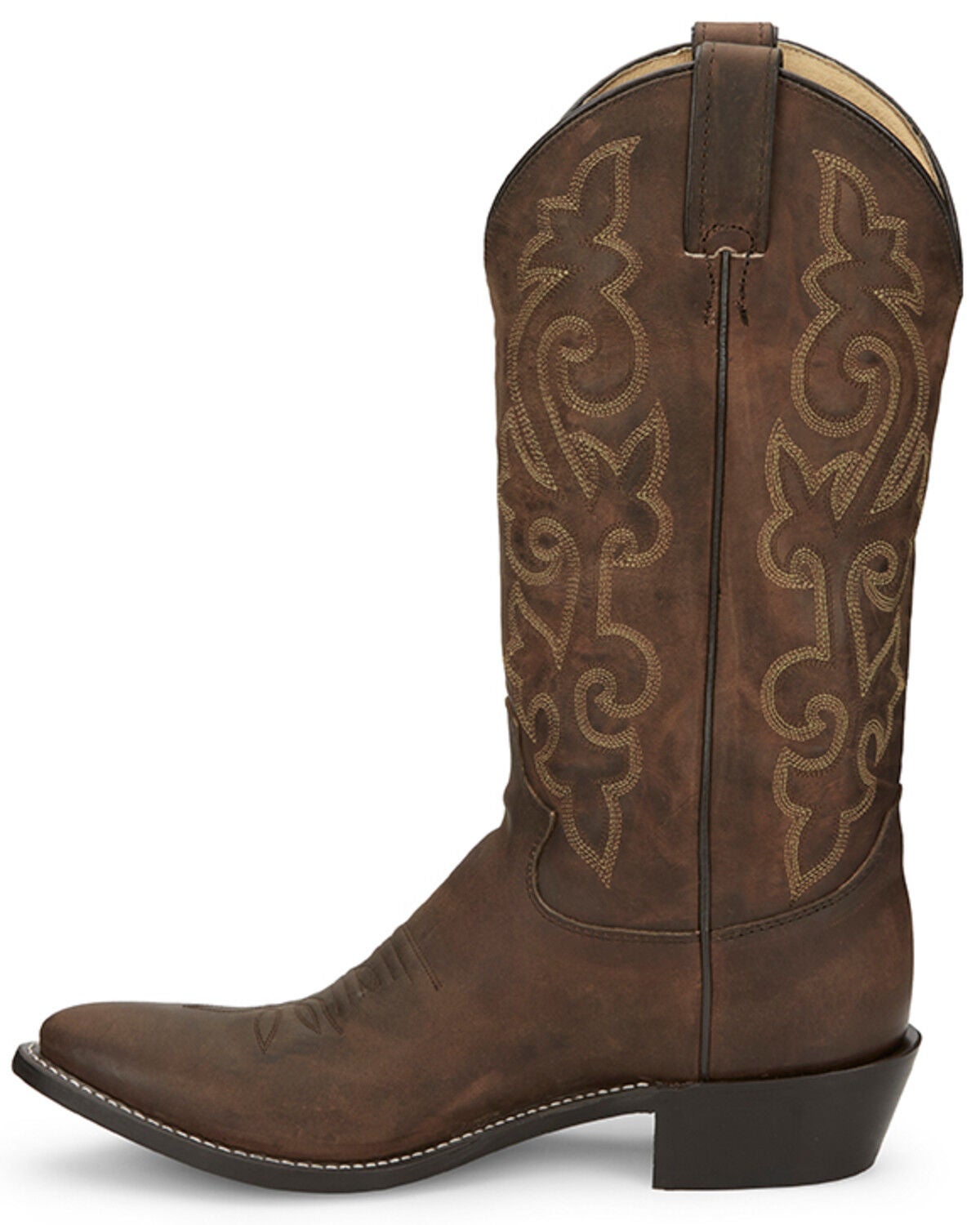 Justin Men's Leather Western Boots - Round Toe, Brown