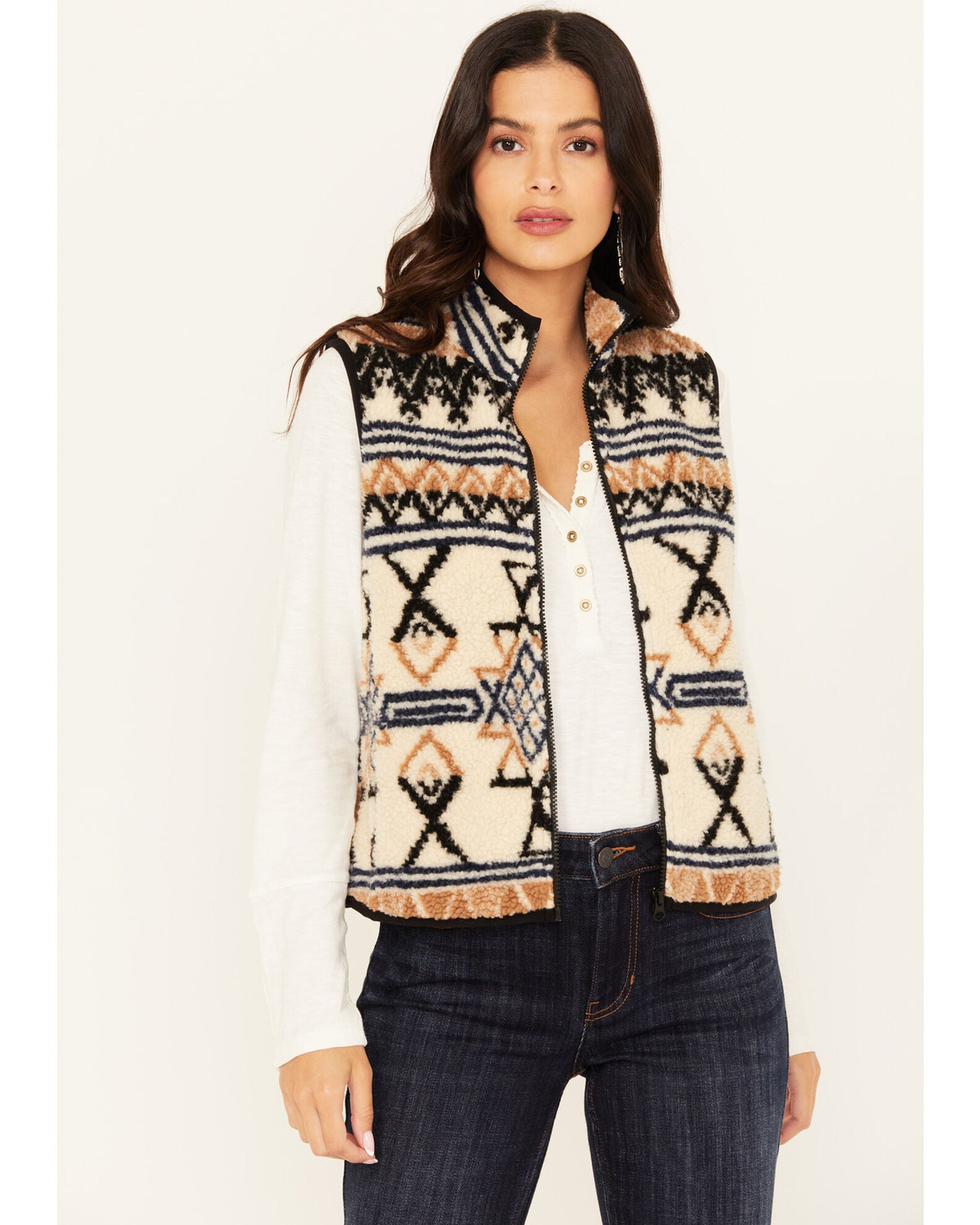 Product Name: Idyllwind Women's Kipling Southwestern Print Sherpa Vest