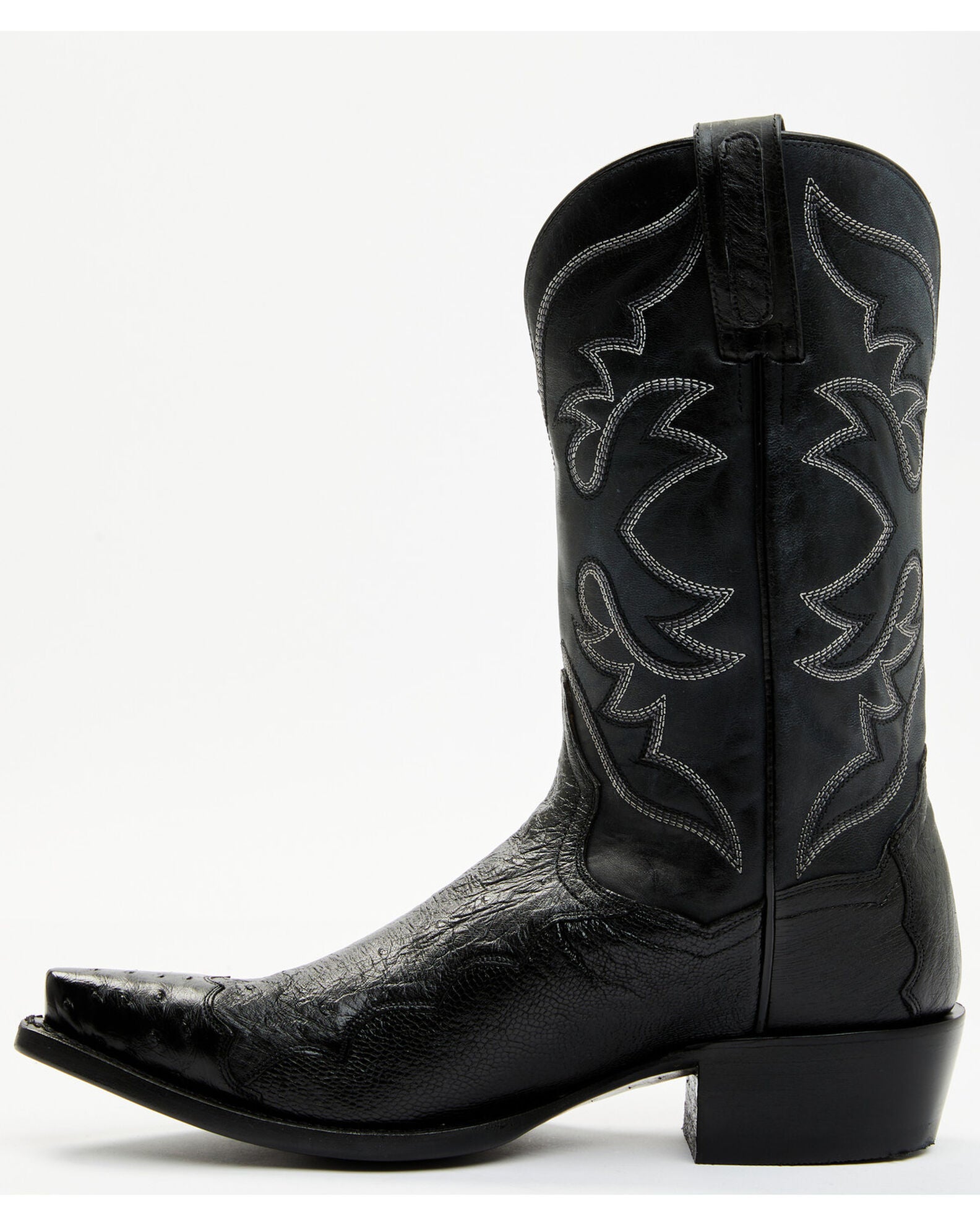 Dan Post Men's Exotic Ostrich Western Boots - Snip Toe, Black
