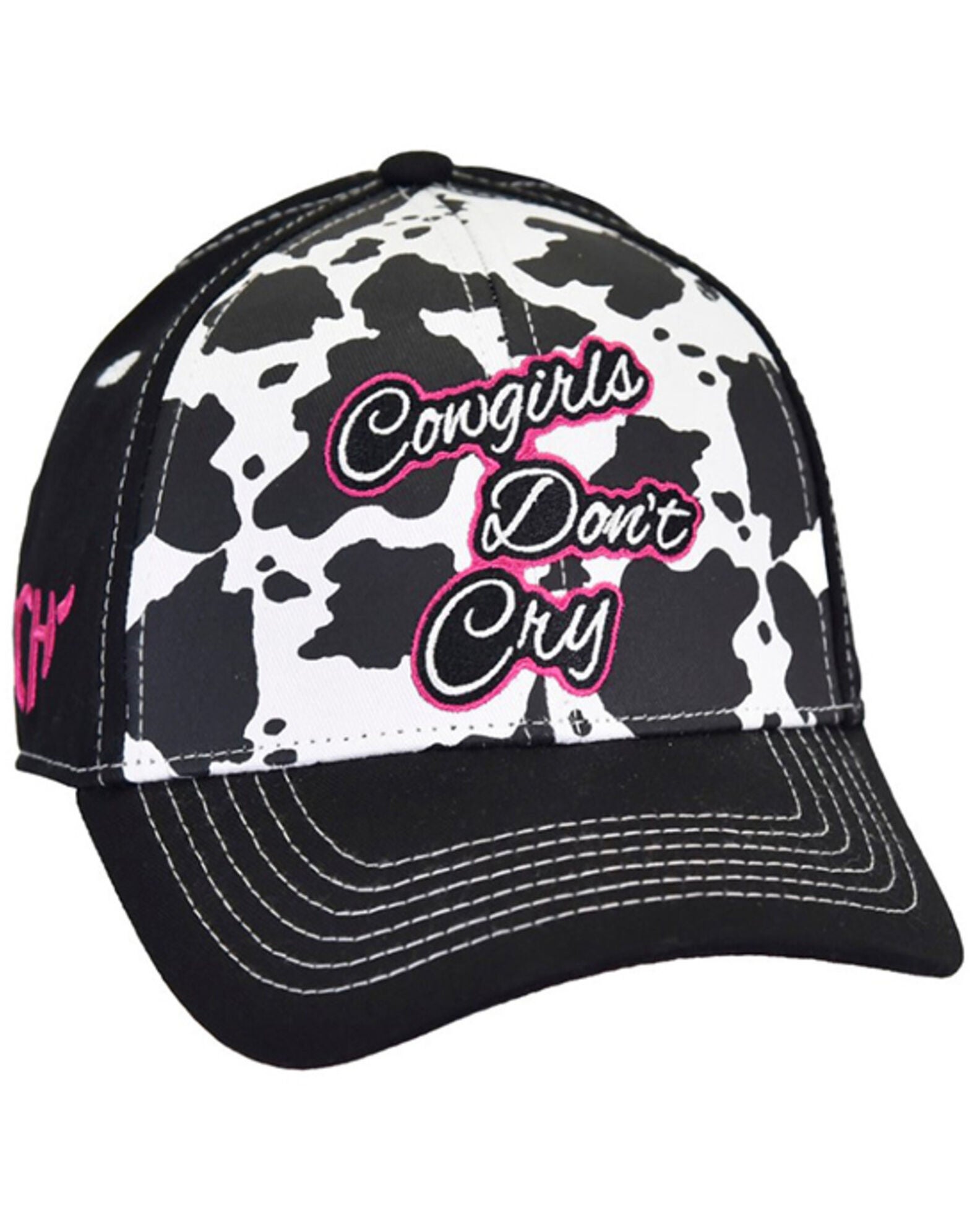 Cowgirl Hardware Girls' Cowgirls Don't Cry Ball Cap, Black