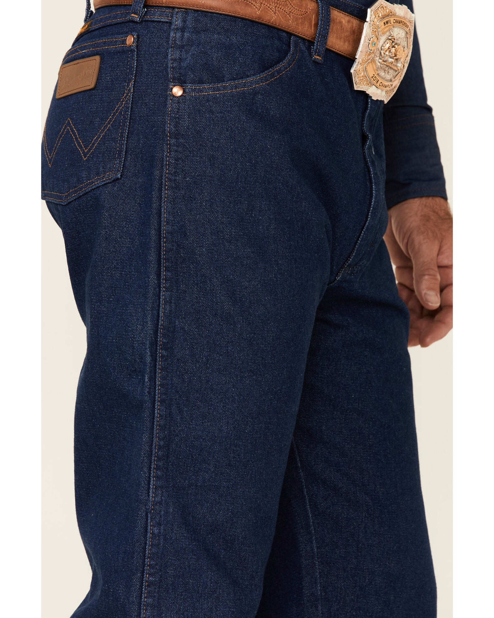 Wrangler 13MWZPW Cowboy Cut Original Fit Prewashed Jeans, Blue