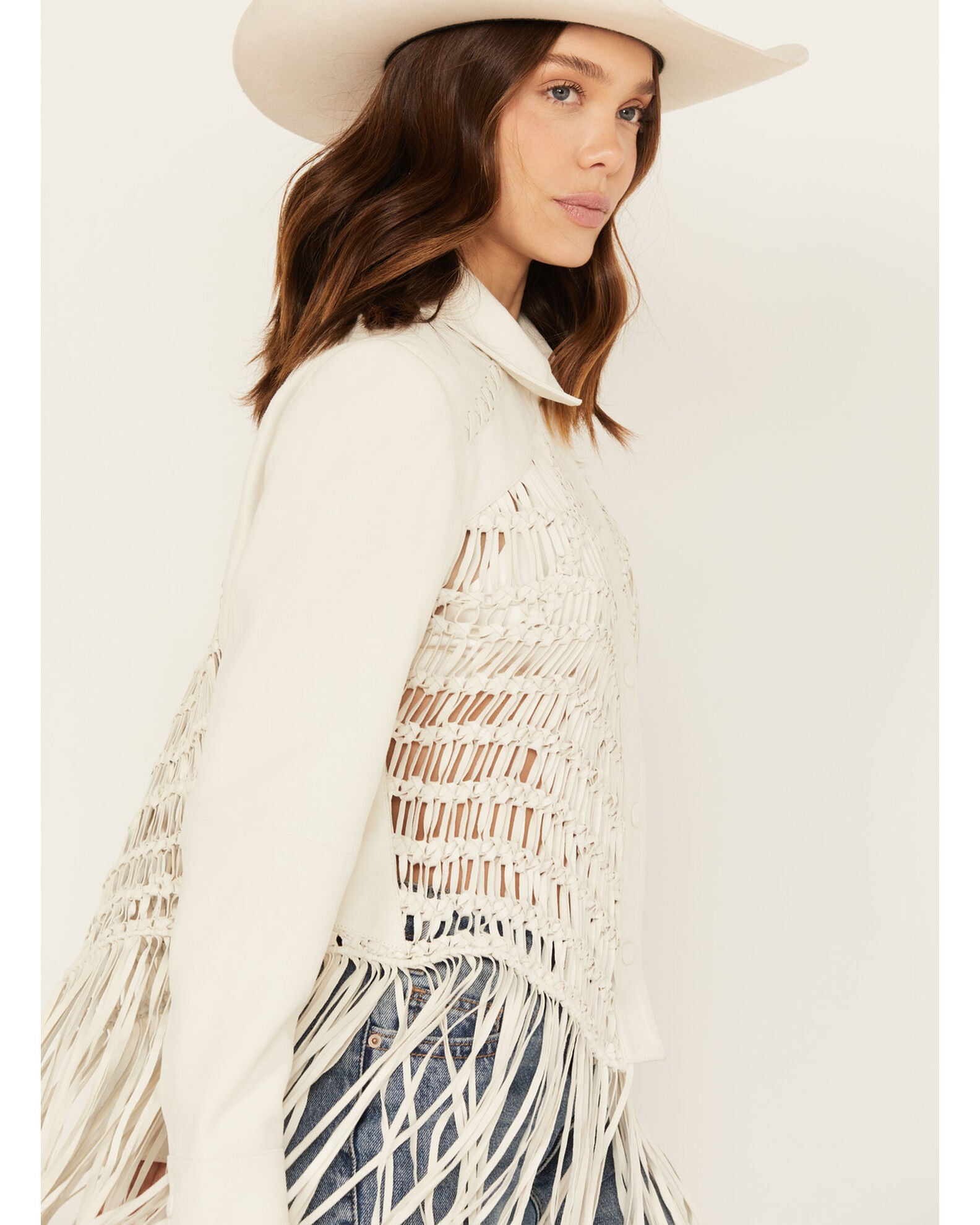 Product Name: Wonderwest Women's Macrame Back Long Sleeve Snap Shirt