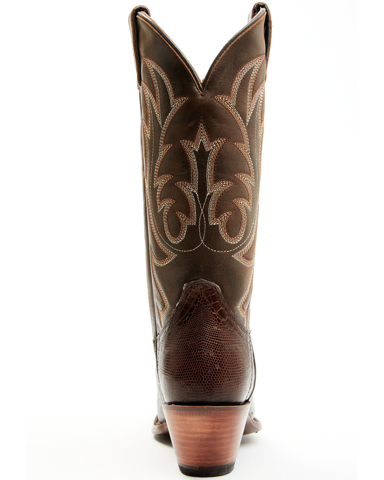 Shyanne Womens Cocoa Exotic Lizard Western Boots Snip Toe Brown