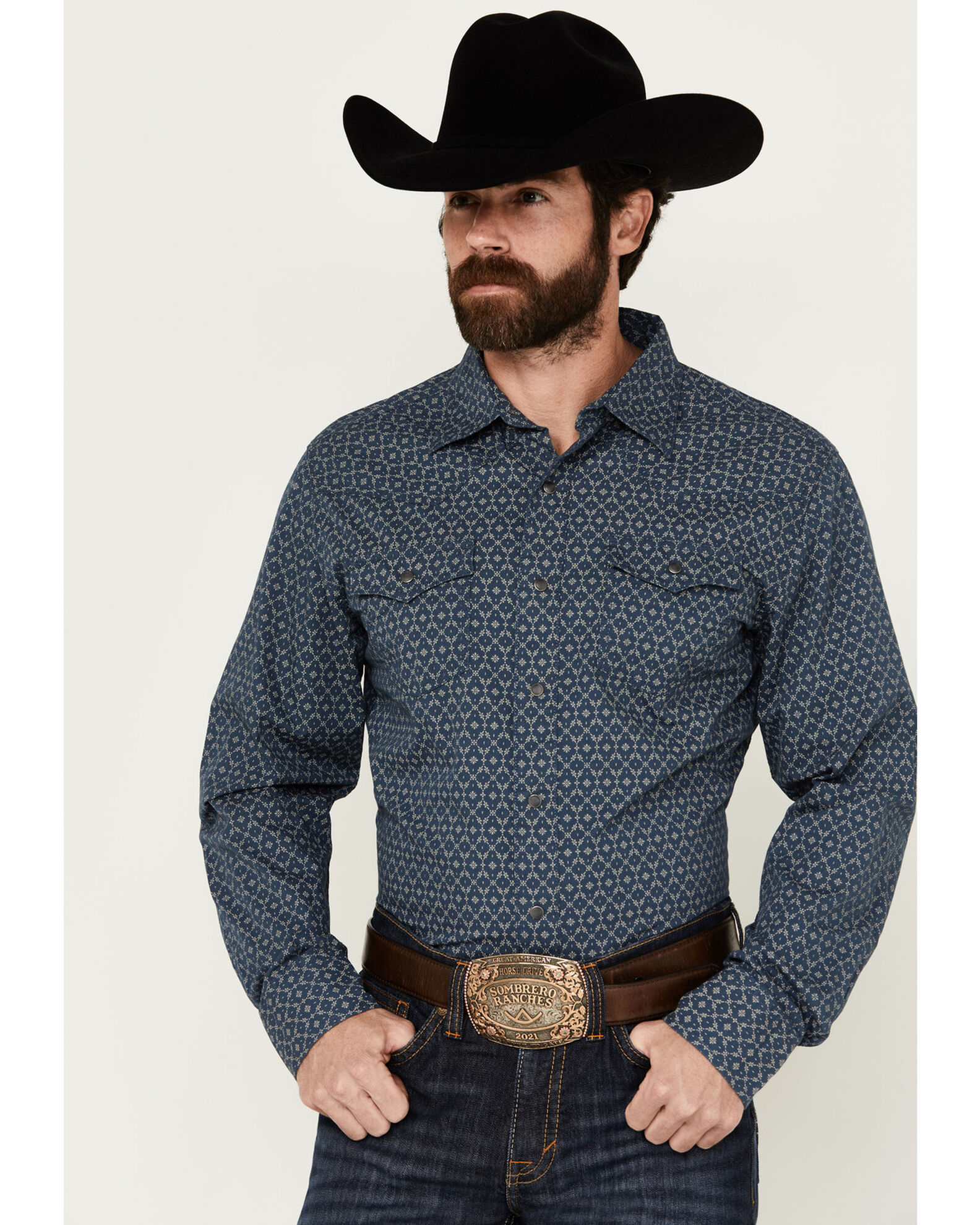 Product Name Wrangler Retro Mens Premium Medallion Print Long Sleeve