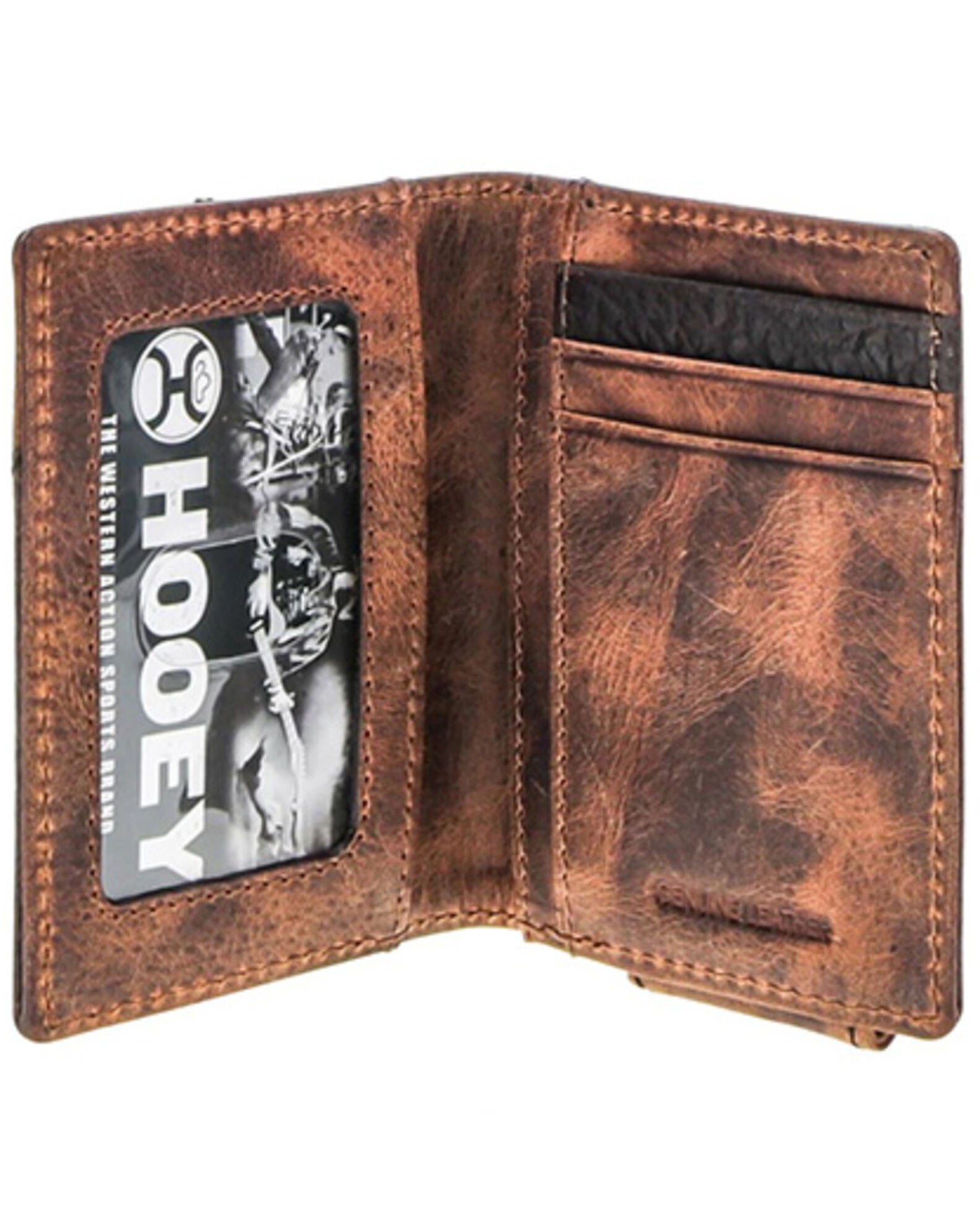Hooey Men's Tahonta Roughy Diamond Patchwork Leather Wallet, Brown