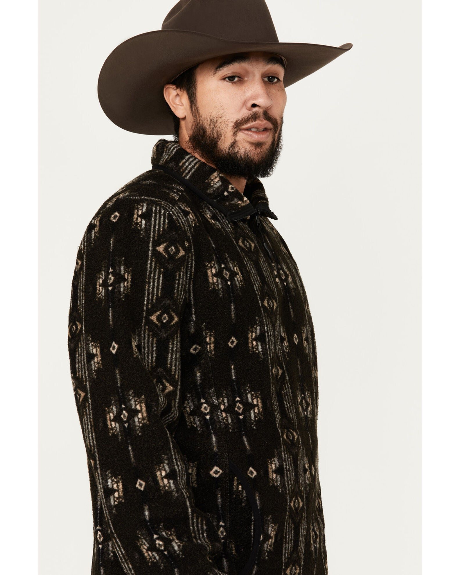 Product Name: Rock & Roll Denim Men's Southwestern Print Berber Pullover