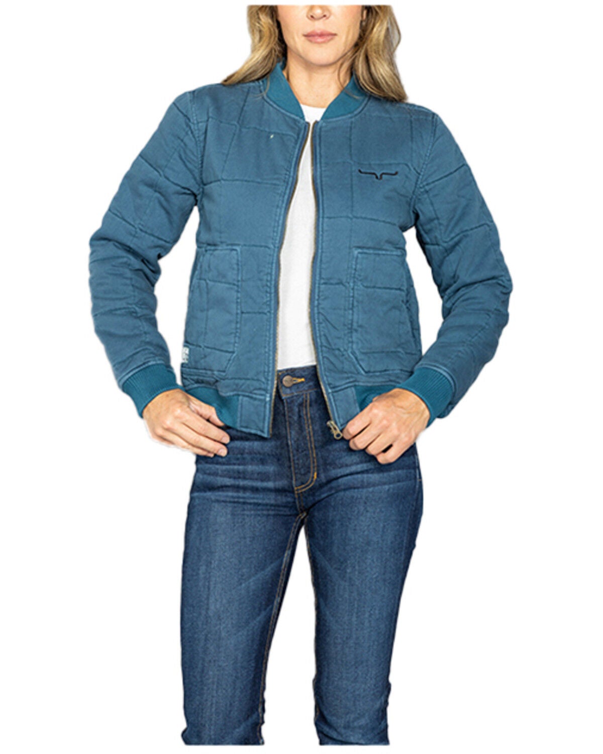 Kimes Ranch Women's Bronc Bomber Quilted Jacket, Dark Blue