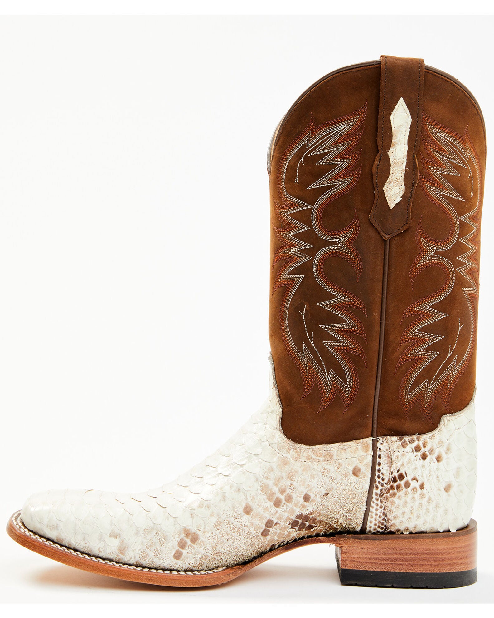 Cody James Men's Bone Python Exotic Western Boot - Broad Square Toe, Brown