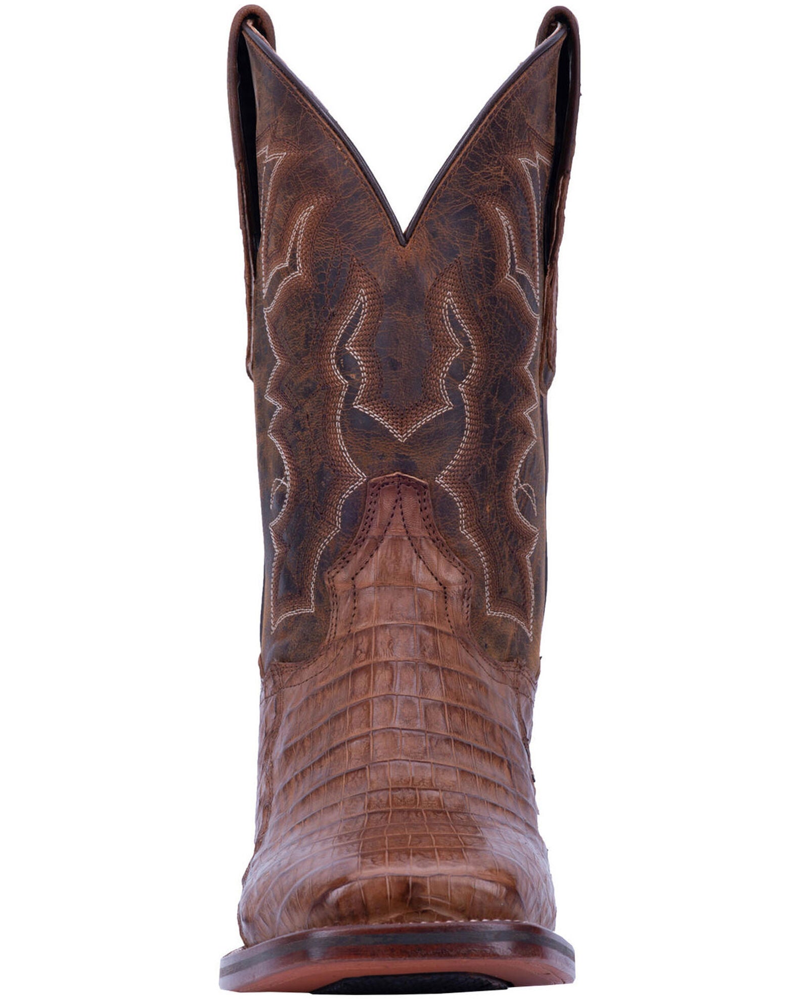 Dan Post Men's Kingsly Caiman Western Boots - Broad Square Toe, Chocolate