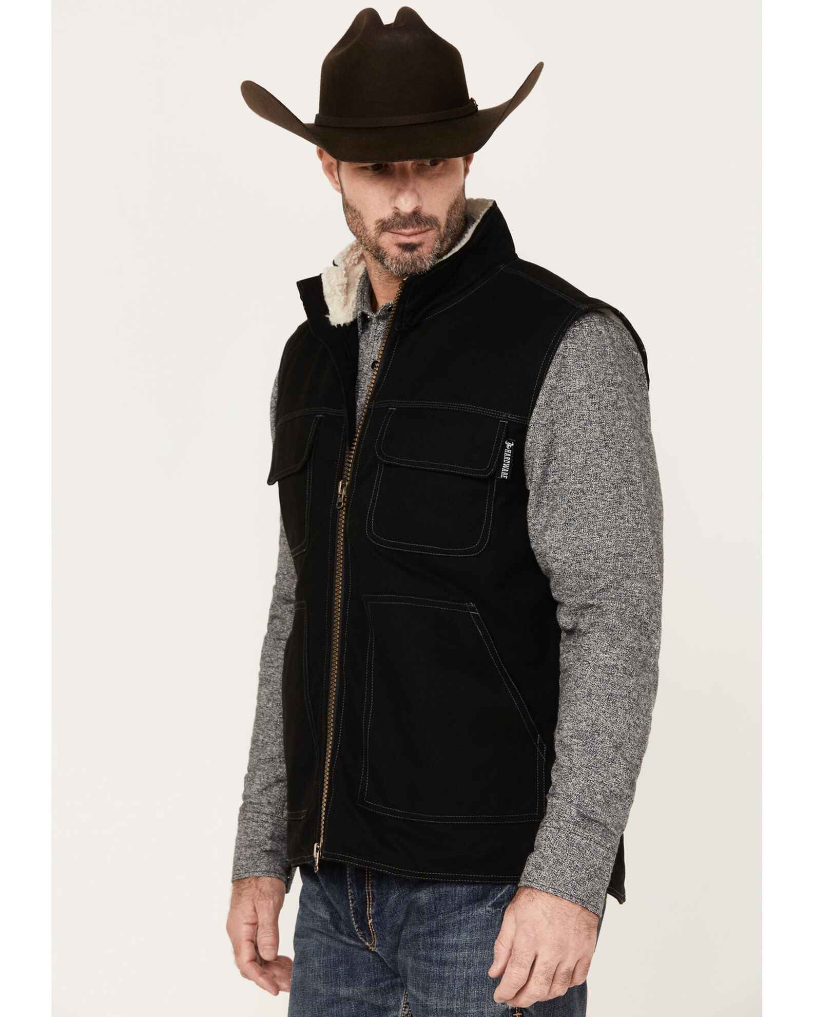 Product Name: Cowboy Hardware Men's Logo Canvas Solid Workwear Vest
