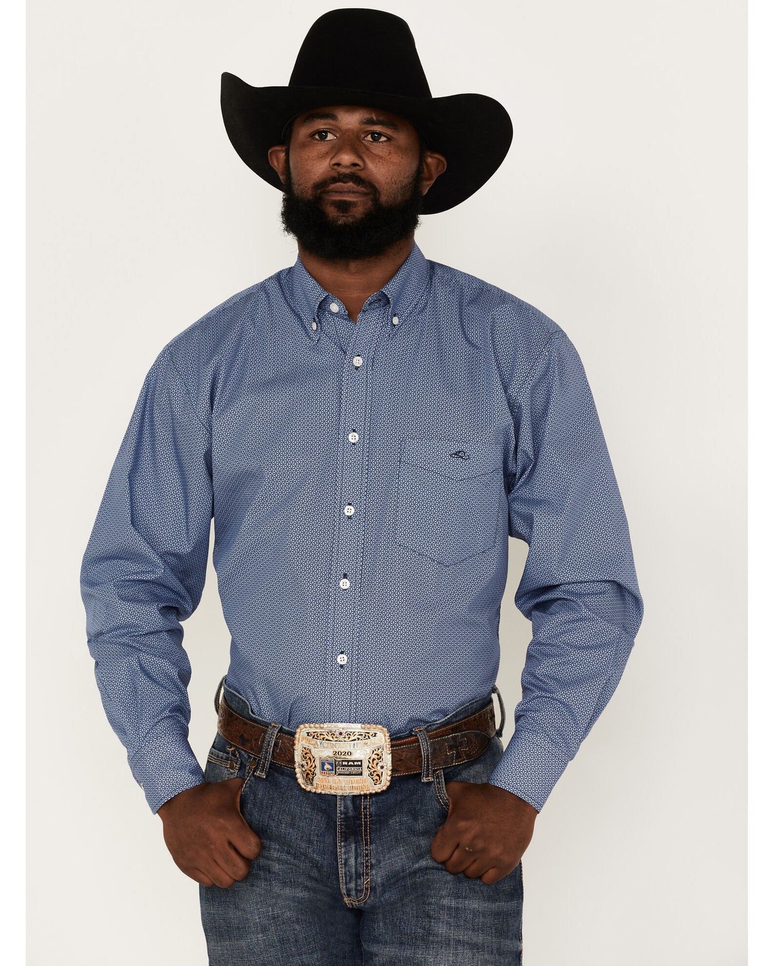 Resistol Men's Nixon Geo Print Button Down Western Shirt