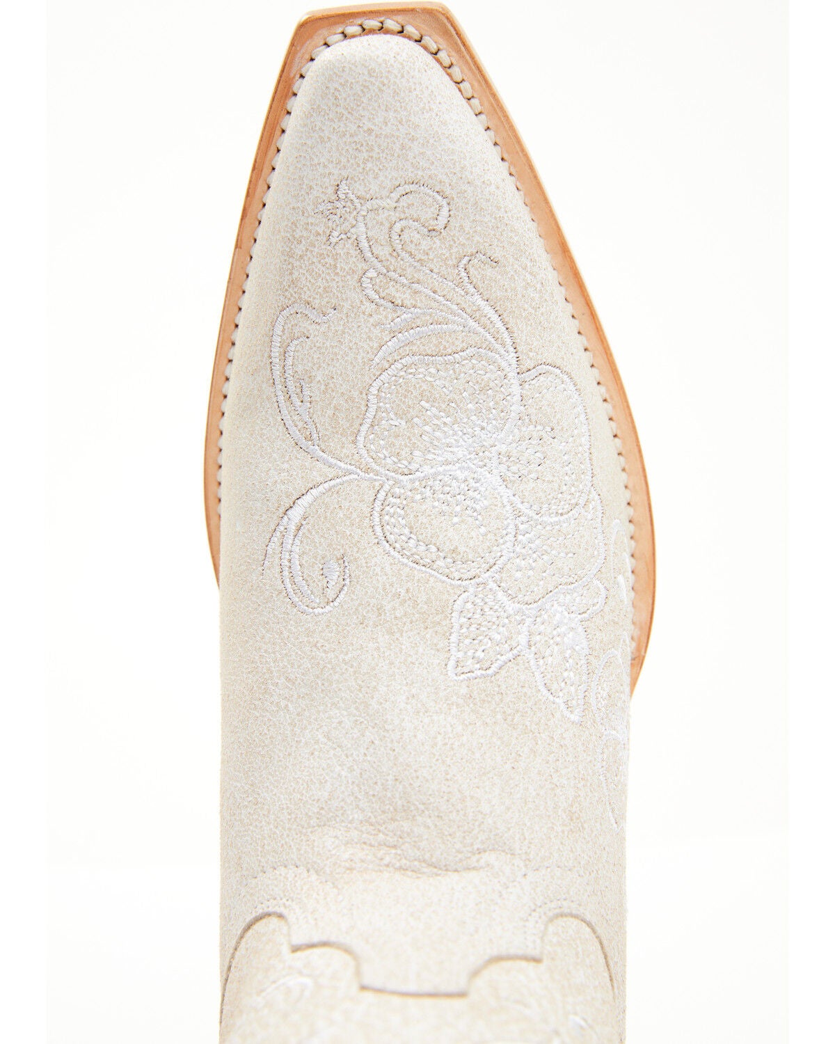 Shyanne Women's Lasy Floral Embroidered Western Boots - Snip Toe, Ivory