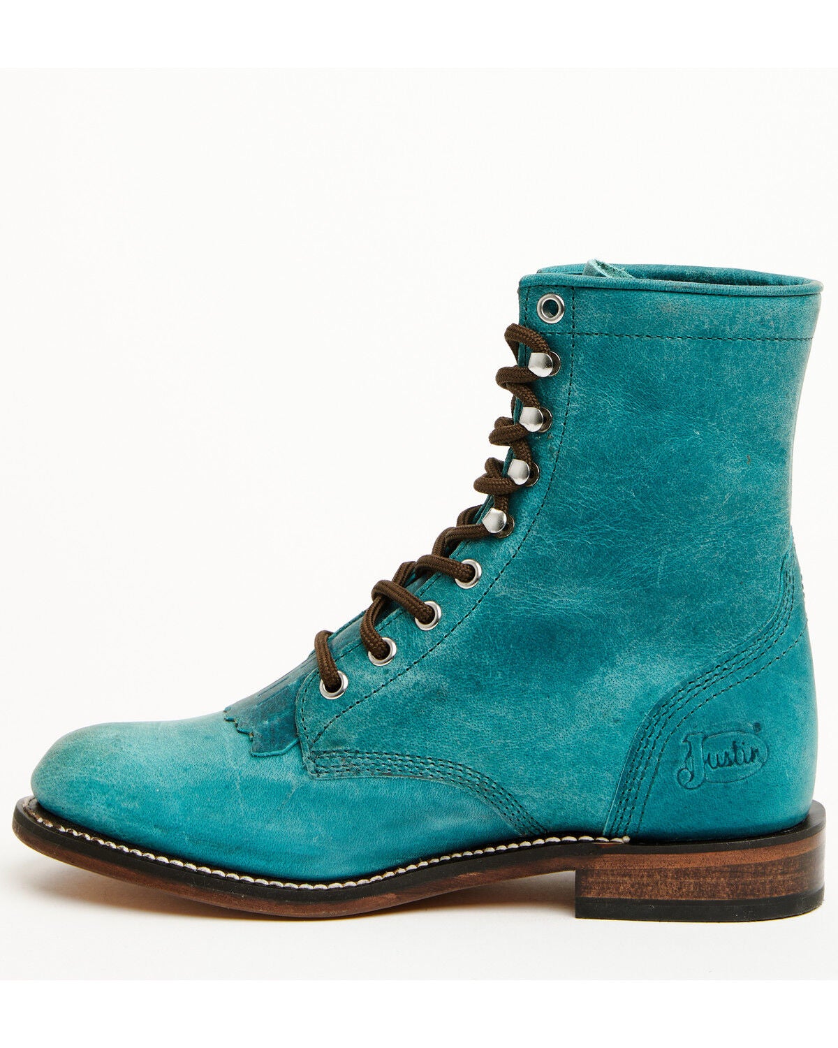 Justin Women's Mclean 7" Lace-Up Roper Boots - Round Toe, Turquoise