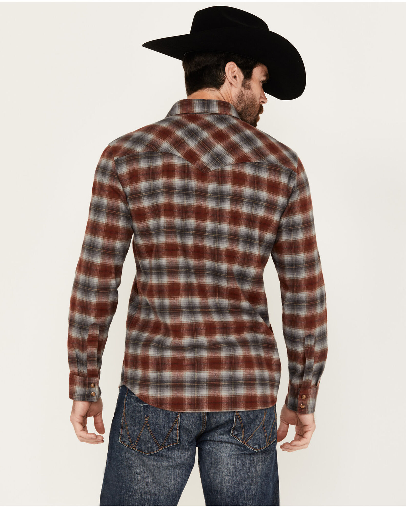 Pendleton Mens Wyatt Plaid Print Long Sleeve Snap Western Flannel