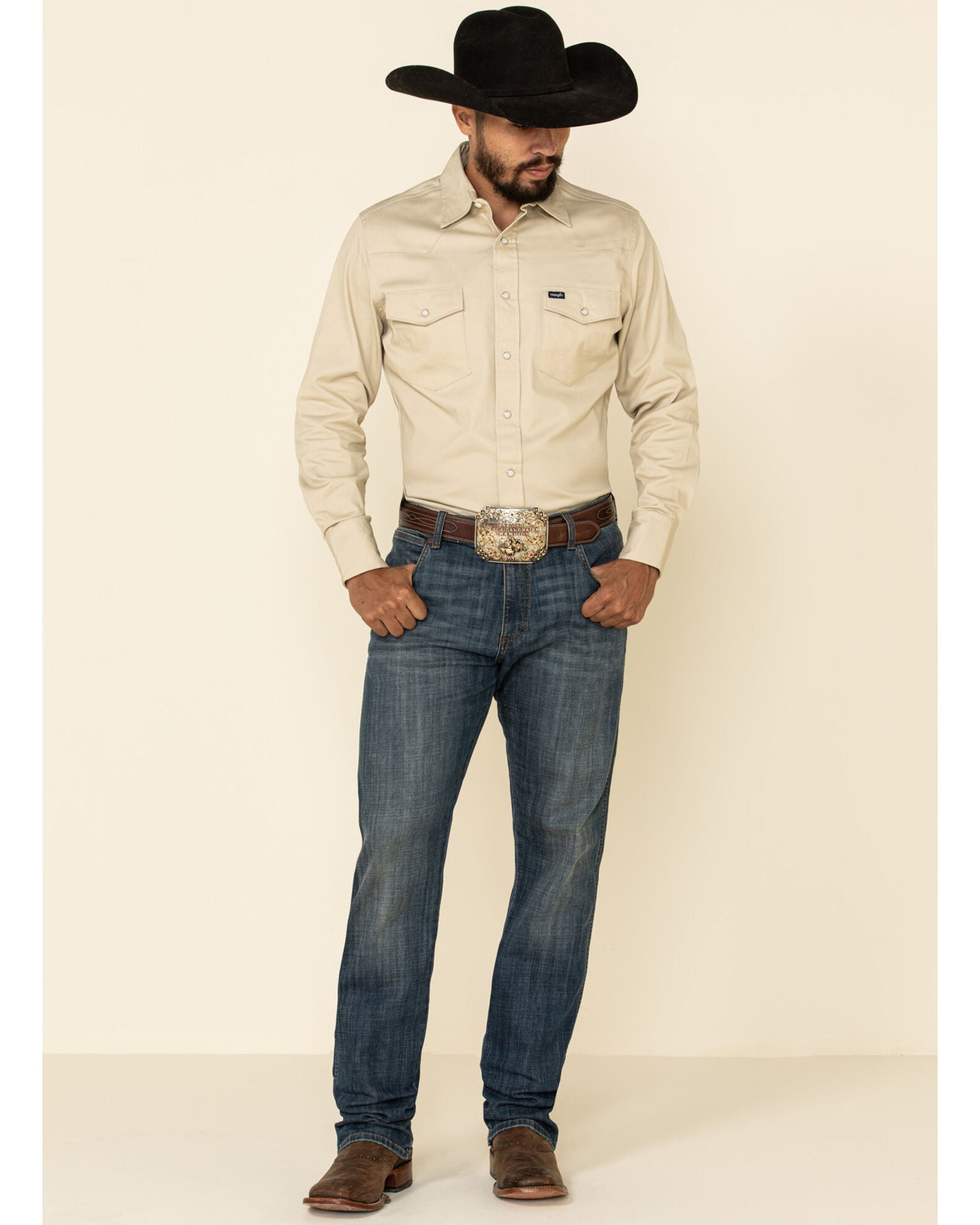 Product Name: Wrangler Men's Solid Advanced Comfort Long Sleeve Work Shirt