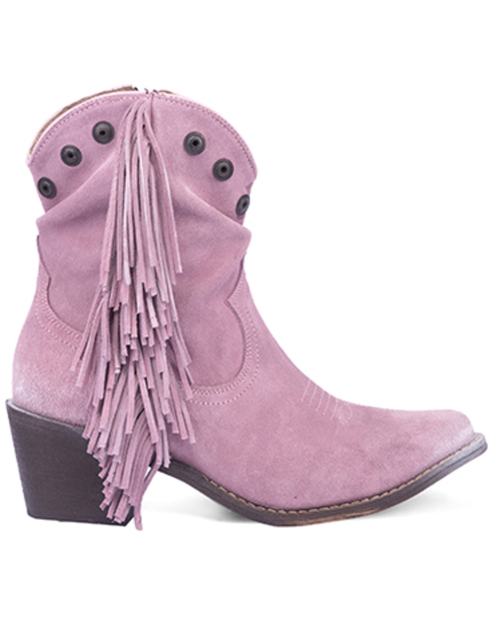 Product Name: Circle G Women's Studded Suede Fringe Ankle Boots - Round Toe