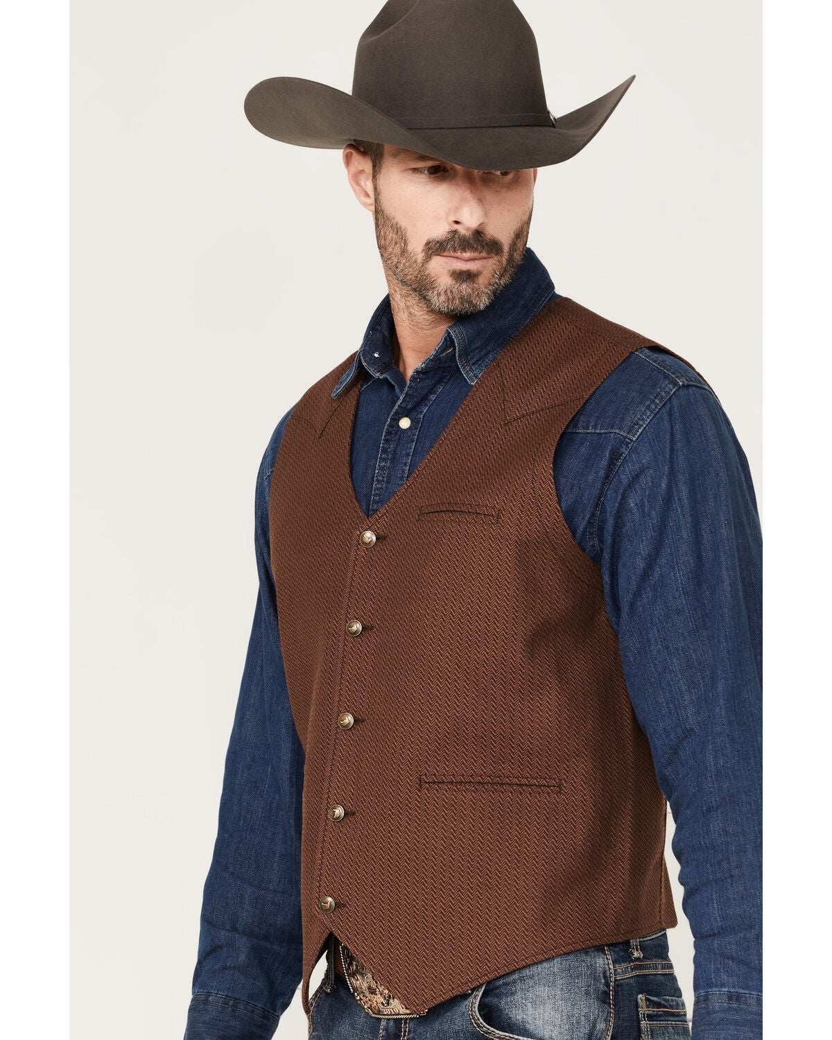 Cody James Men's Sunday Best Vest, Brown
