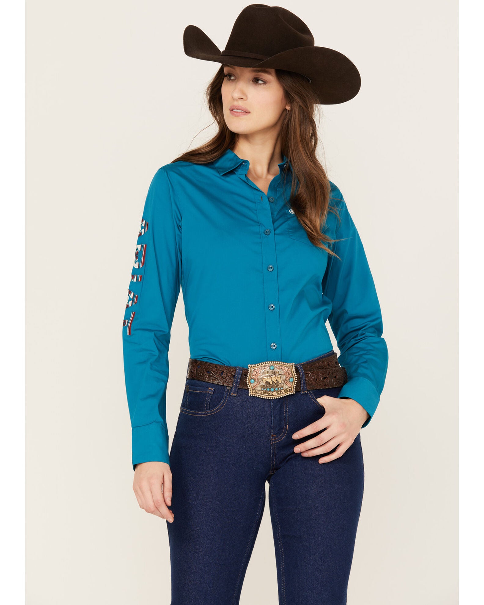 Product Name: Ariat Women's Team Kirby Long Sleeve Button Down Stretch ...