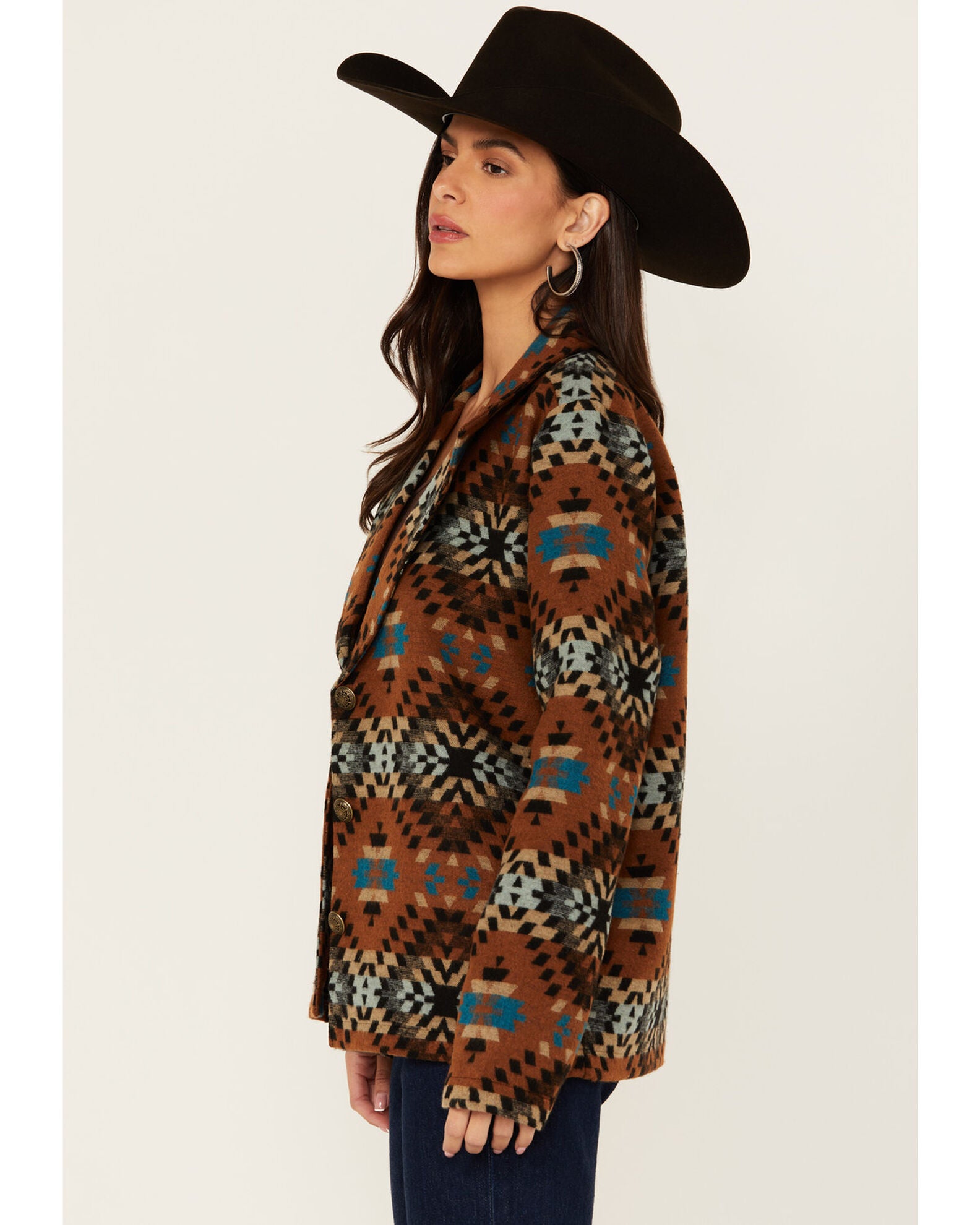 Product Name: Cotton & Rye Women's Southwestern Print Sherpa Blazer