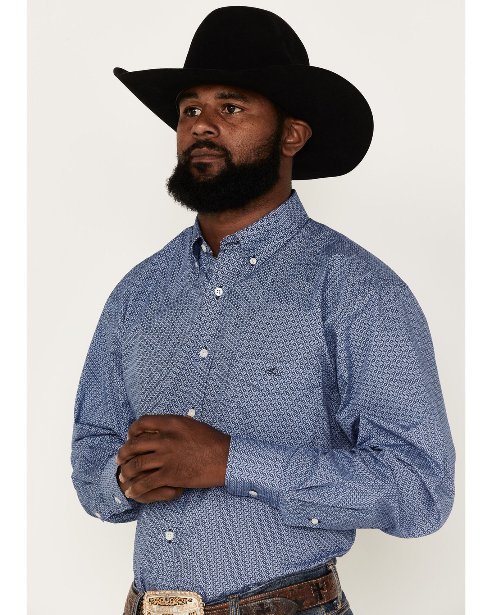 Resistol Men's Nixon Geo Print Button Down Western Shirt