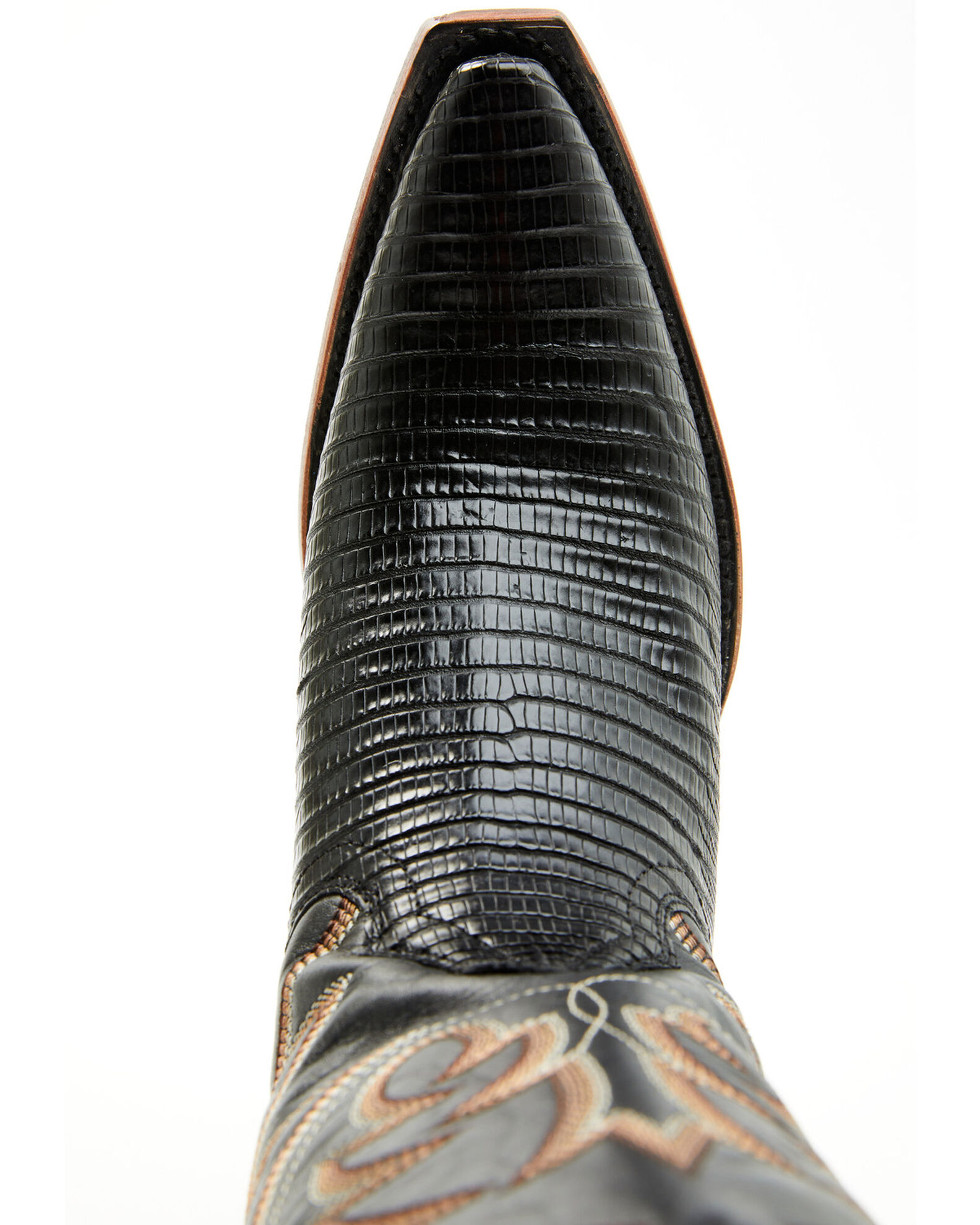 Shyanne Womens Ebonie Exotic Lizard Western Boots Snip Toe Black