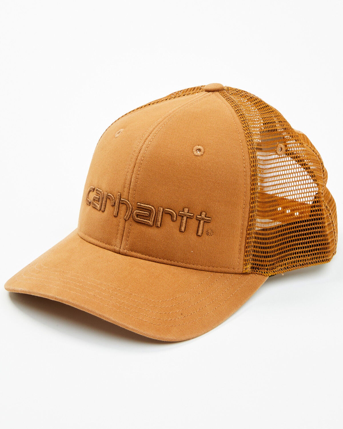 Carhartt Men's Canvas Mesh Back Logo Baseball Cap , Brown
