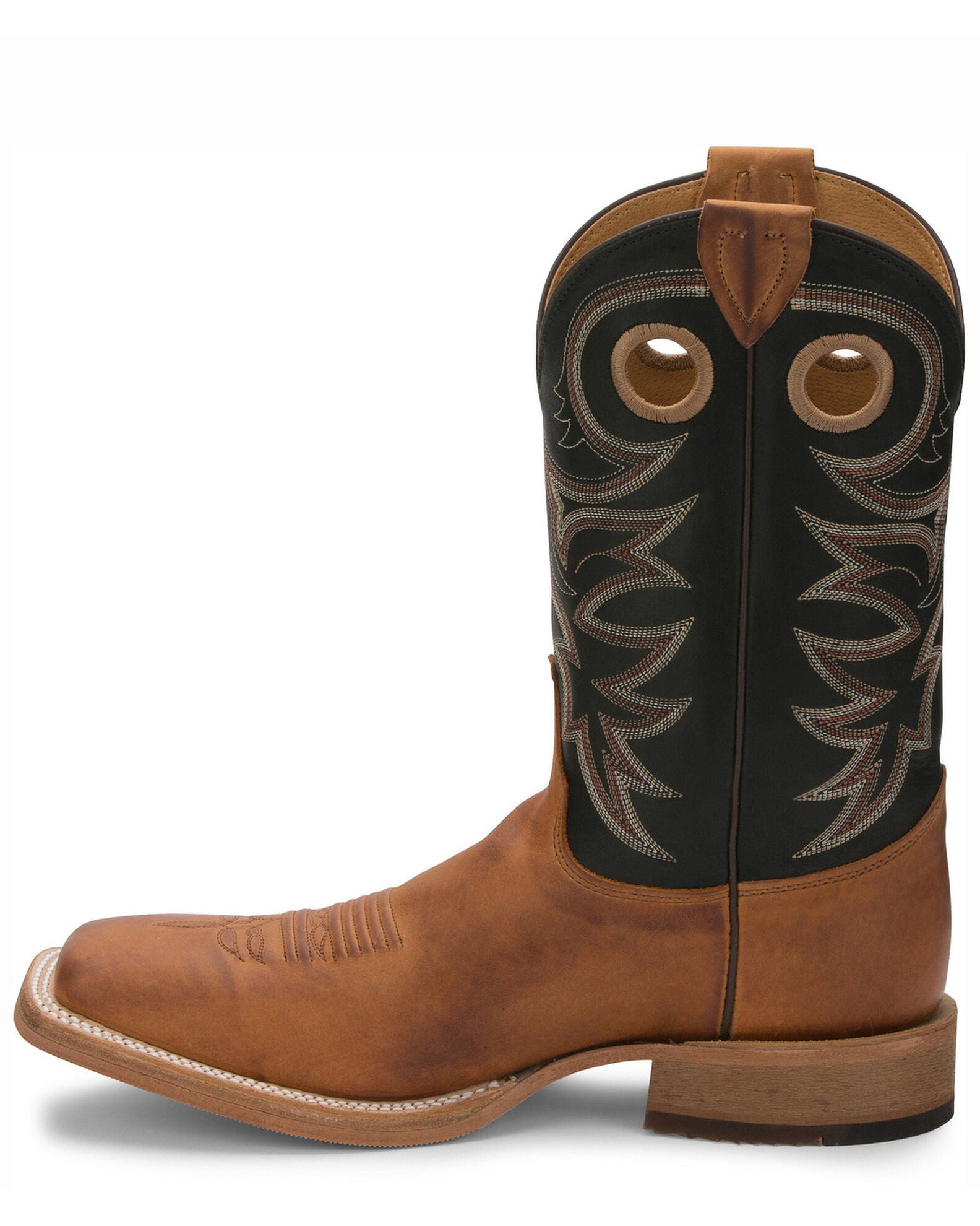 Justin Men's Caddo Bent Rail Western Boots - Broad Square Toe, Tobacco