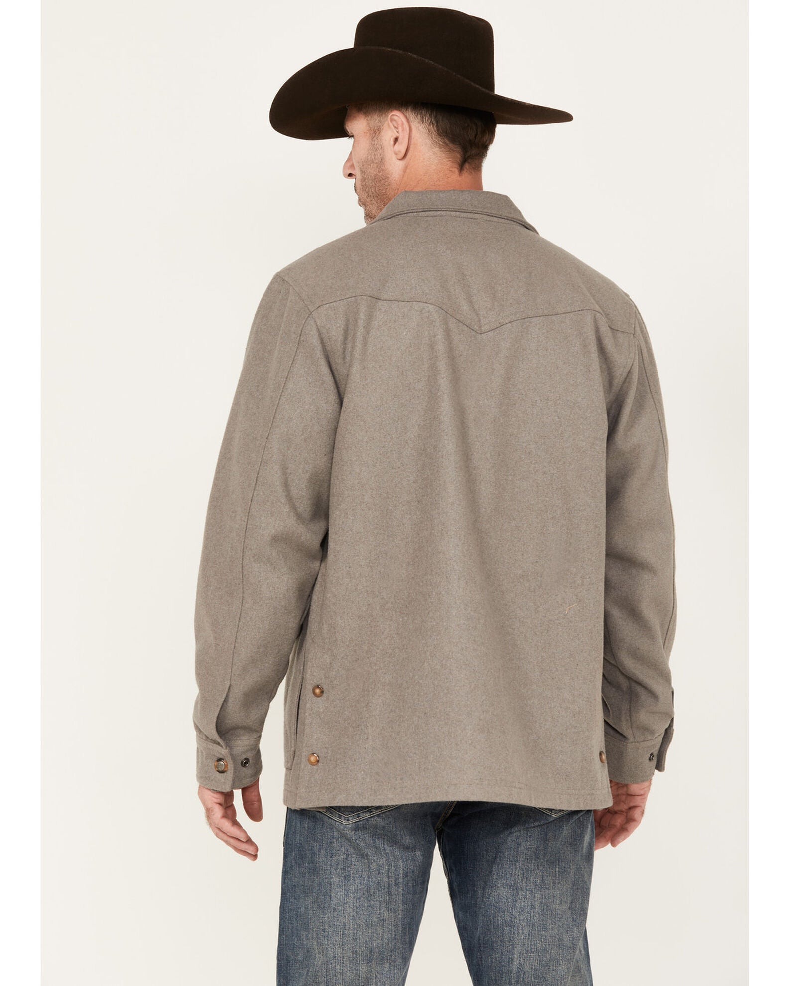 Cinch Men's Wool Solid Snap Jacket, Grey