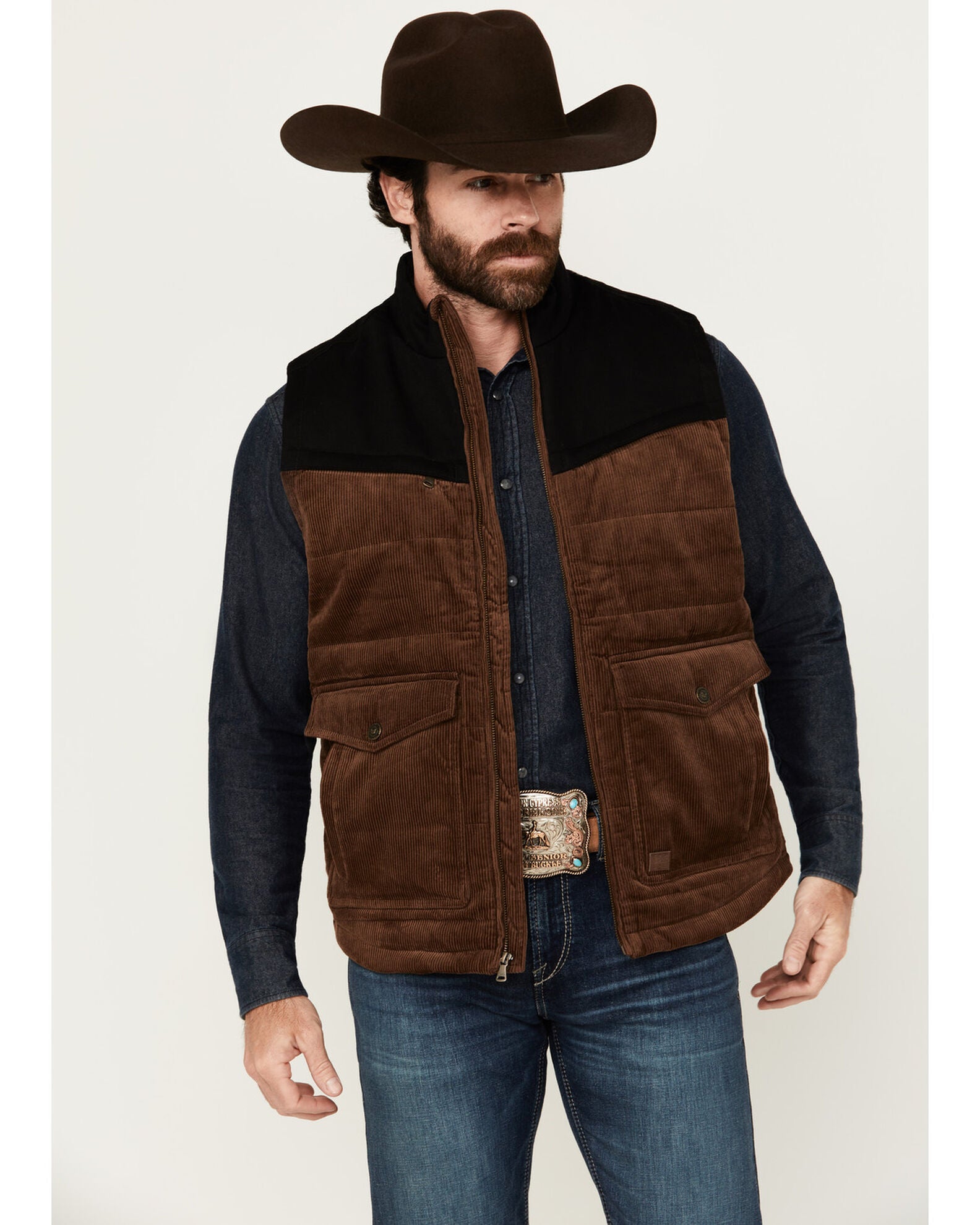 Cody James Men's Waren Corduroy Puffer Vest