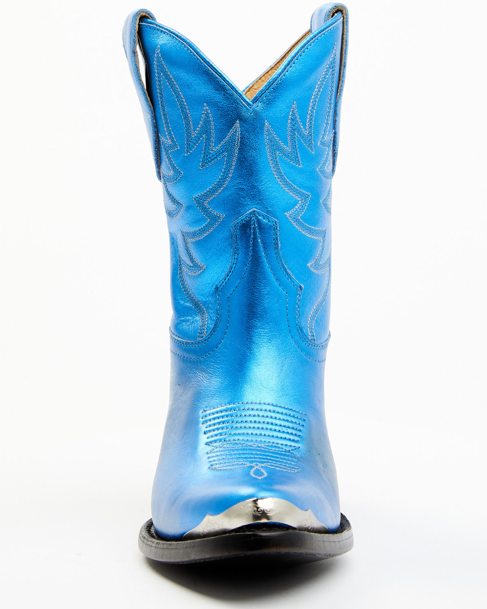 Idyllwind Womens Wheels Metallic Leather Booties Round Toe Royal Blue