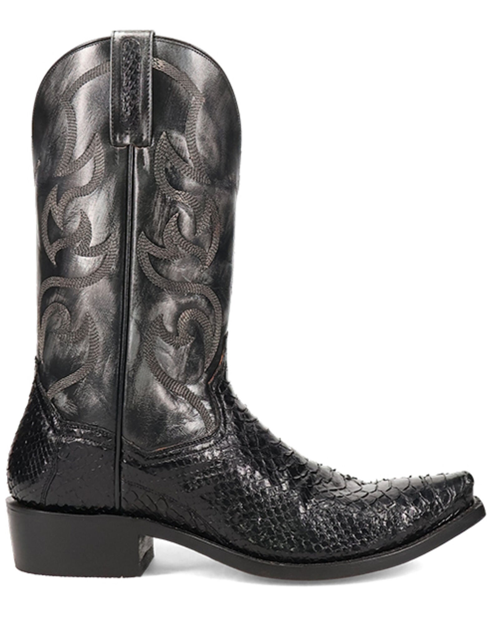 Dan Post Men's Exotic Python Western Boots - Snip Toe, Black
