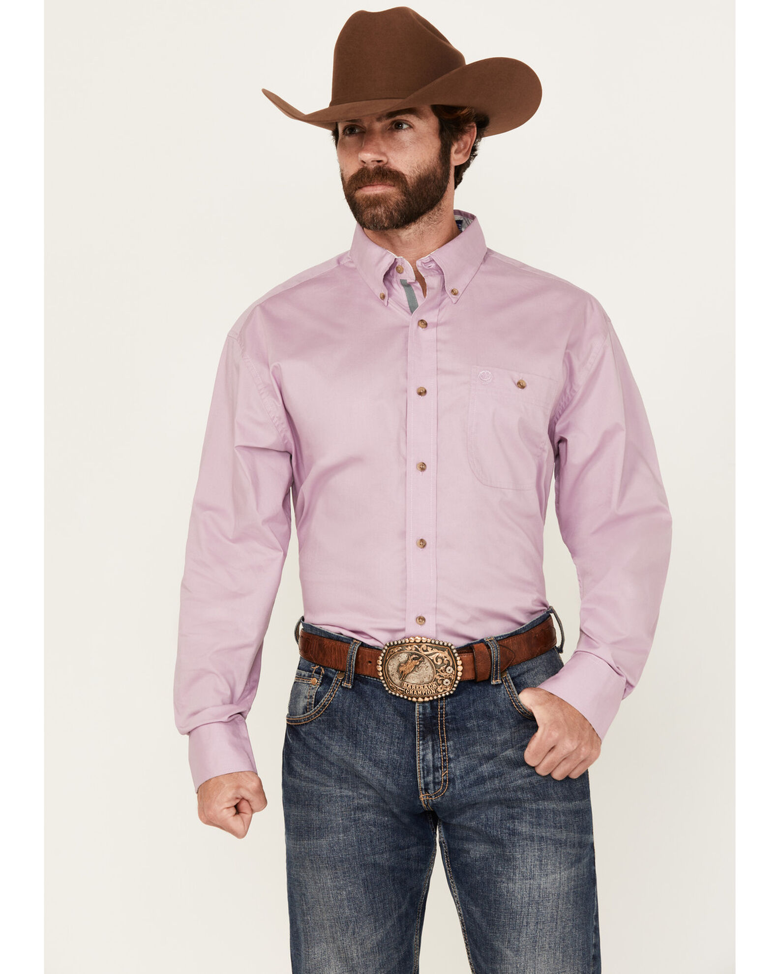 Product Name George Strait By Wrangler Mens Solid Long Sleeve Button