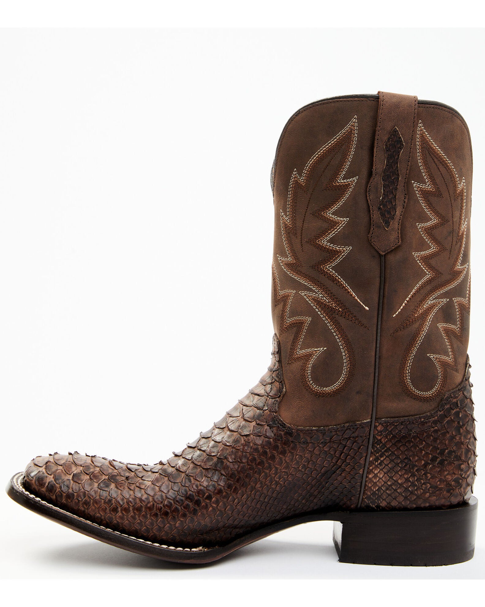 Cody James Men's Exotic Snake Western Boots - Broad Square Toe, Chocolate