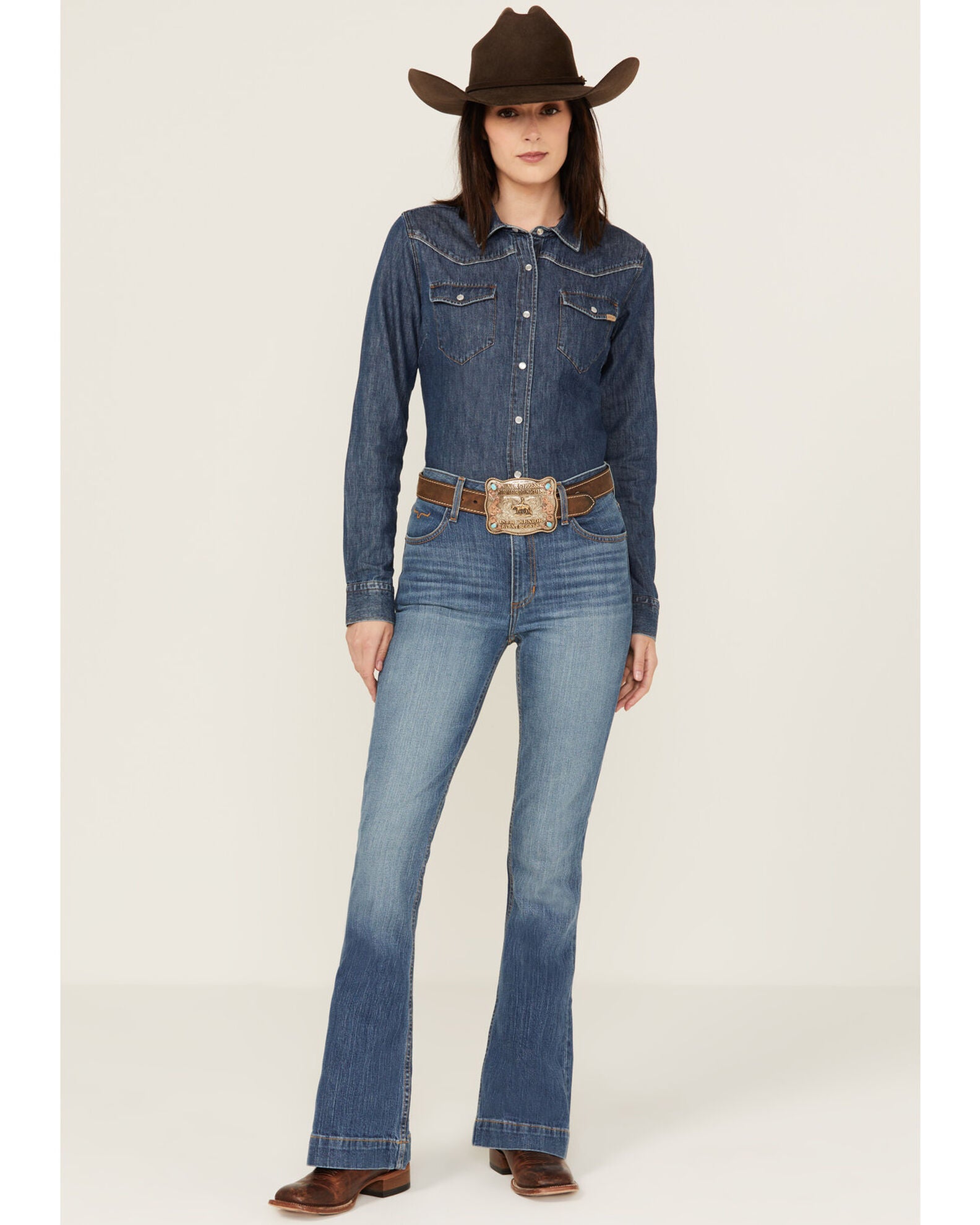 Kimes Ranch Women's Jennifer Medium Wash High Rise Stretch Trouser ...